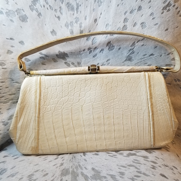 Bags | Vintage Crocodile Print Handbag | Poshmark